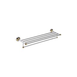 Brillantbad BETRO GOLD Handtuchablage Messing Gold Chrom 665x120x225 mm f&uuml;r Bad & WC >> zum Bohren