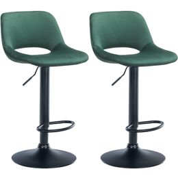 CLP 2er Set Barhocker Camden I Samt-Bezug