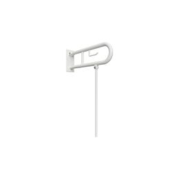 Brillantbad BELP St&uuml;tzklappgriff in U-Form mit Toliettenpapierhalter & Standfu&szlig; Eisen Wei&szlig; 100x800x866 mm, 120 kg Traglast f&uuml;r Bad & WC >> zum Bohren