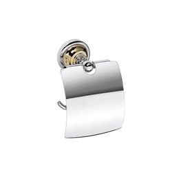 Brillantbad BETRO GOLD Papierrollenhalter mit Deckel Messing Gold Chrom 140x150x100 mm f&uuml;r Bad & WC >> zum Bohren