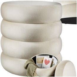 TecTake&reg; Sitzhocker mit Stauraum, rund, gepolstert, weicher, pflegeleichter Bezug