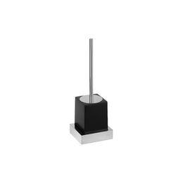 Brillantbad MAX WC-B&uuml;rstengarnitur Polyresin Messing Chrom Schwarz 125x386x105 mm f&uuml;r Bad & WC >> zum Bohren