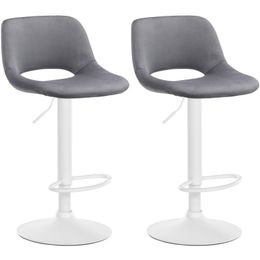 CLP 2er Set Barhocker Camden I Samt-Bezug