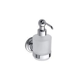 Brillantbad BETRO CHROM Seifenspender Messing Glas Chrom 75x150x120 mm, 200 ml f&uuml;r Bad & K&uuml;che >> zum Bohren