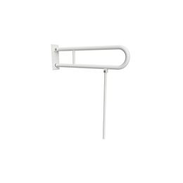 Brillantbad BELP St&uuml;tzklappgriff in U-Form mit Standfu&szlig; Eisen Wei&szlig; 100x800x766 mm, 120 kg Traglast f&uuml;r Bad & WC >> zum Bohren