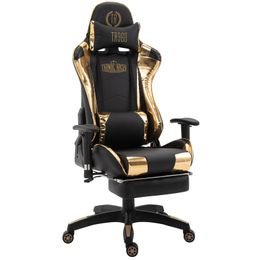 TPFLiving Racing B&uuml;rostuhl Turbine mit Fu&szlig;ablage glanz Schwarz/Blau
