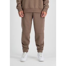 Jogginghose Alpha Industries "Alpha Industries Men - Jogger X-Fit Label Jogger" Gr. XL, Normalgrößen, grau (taupe), Herren, Shell: 80% Cotton, 20% Polyester, Hosen