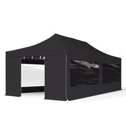 TOOLPORT 4x8m Aluminium Faltpavillon, inkl. 4 Seitenteile, schwarz - (581981)