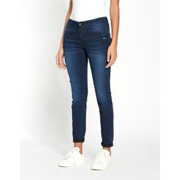 Relax-fit-Jeans Gang "94GERDA", Damen, Gr. 26 (34), N-Gr, blau (winterurban), Denim/Jeans, Obermaterial: 60% Baumwolle, 36% Polyester, 4% Elasthan, modisch, relaxed fit lang, Jeans, mit halb offener Knopfleiste