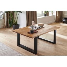 Couchtisch Baumkante 120 x 80 cm Wildeiche schwarz SERRA