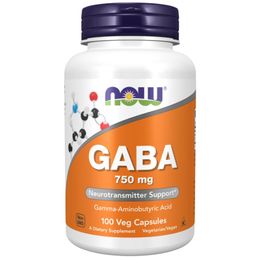 Now Foods, Gaba 750mg, 100 Kapseln [185,33 EUR pro kg]