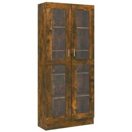 Vitrinenschrank Räuchereiche 82,5x30,5x185,5 cm Holzwerkstoff vidaXL