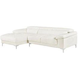 Ecksofa - Ecke Links - Leder - Weiß - solange