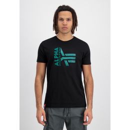 T-Shirt Alpha Industries "Alpha Industries Men - T-Shirts Logo Rubber T-Shirt", Herren, Gr. 2XL, schwarz, Shell: 100% Cotton, Kurzarm, Shirts