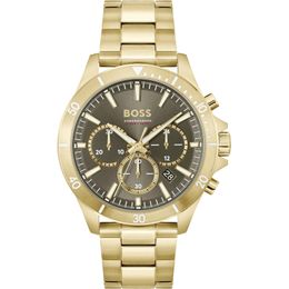 Chronograph BOSS "TROPER, 1514059", gold (goldfarben), Armbanduhren, Herren, Quarzuhr, Herrenuhr, Armbanduhr, Stoppfunktion, Edelstahlarmband