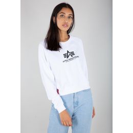 Sweater Alpha Industries "Alpha Industries Women - Sweatshirts Basic Boxy Sweater Women" Gr. L, weiß, Damen, Shell: 80% Cotton, 20% Polyester, Sweatshirts