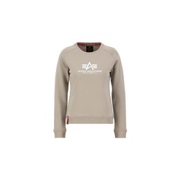 Sweater Alpha Industries "Alpha Industries Women - Sweatshirts New Basic Sweater Women" Gr. S, beige (vintage sand), Damen, Obermaterial: 80% Baumwolle, 20% Polyester, Sweatshirts