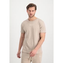 T-Shirt Alpha Industries "Alpha Industries Men - T-Shirts Organics EMB T-Shirt" Gr. S, beige (organic beige), Herren, Shell: 100% Baumwolle, Shirts