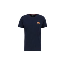 T-Shirt Alpha Industries "Alpha Industries Men - T-Shirts Puff Print Logo BPt T" Gr. L, blau (rep.blau), Herren, Obermaterial: 100% Baumwolle, Shirts