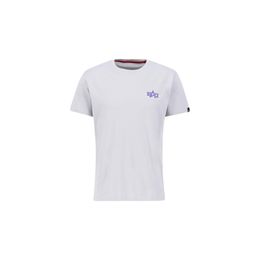 T-Shirt Alpha Industries "Alpha Industries Men - T-Shirts Puff Print Logo BPt T" Gr. S, grau (pastel grau), Herren, Obermaterial: 100% Baumwolle, Shirts