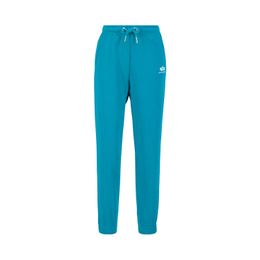 Jogginghose Alpha Industries "Alpha Industries Women - Jogger Basic Jogger Small Logo Wmn" Gr. M, Normalgrößen, blau (blau lagoon), Damen, Shell: 80% Cotton, 20% Polyester, Hosen