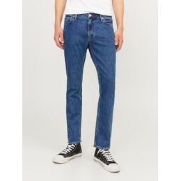 Jack & Jones Regular-fit-Jeans JACK & JONES "JJICLARK JJEVAN AM 795 NOOS", Herren, Gr. 31, Länge 30, blau (blau denim), Denim/Jeans, Obermaterial: 69% Baumwolle, 30% Lyocell (TENCEL), 1% Elasthan, Abriebeffekte, modisch, regular fit normal, Jeans