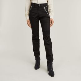 G-Star Raw Bikerhose G-STAR "Biker Skinny Cargo", Damen, Gr. 30, Länge 30, schwarz (dk schwarz), Web, Obermaterial: 97% Baumwolle, 3% Elasthan, unifarben, casual, skinny fit, Hosen, mit kontrastfarbenen Reißverschlüssen