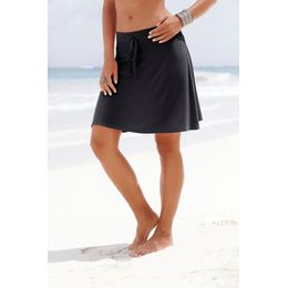 Beach Time Jerseyrock BEACHTIME, Damen, Gr. 34, schwarz, Jersey, Obermaterial: 95% Viskose, 5% Elasthan, unifarben, casual, figurumspielend kniefrei, Röcke, knielang, Strandrock mit elastischem Smokeinsatz