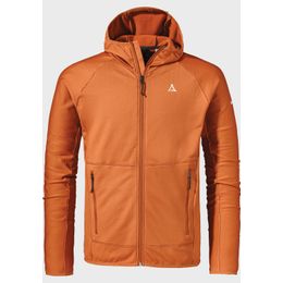 Schöffel Fleecejacke SCHÖFFEL "Hiking Fleece Hoody Style Cascata MNS", Herren, Gr. 52, gelb (5845, gelb), Oberstoff: 94% Polyester, 6% Elasthan, sportlich, regular fit, hoch geschlossener Ausschnitt, Langarm, Jacken