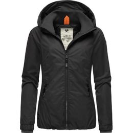 Outdoorjacke Ragwear "Dizzie", Damen, Gr. 5XL (50), schwarz, Außenmaterial: 100% Polyester, Innenfutter: 100% Polyester, casual, regular fit hüftbedeckend, Jacken, Wasserdichte Übergangsjacke mit großer Kapuze