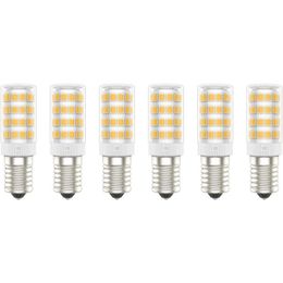 E14-LED-Leuchtmittel, 5 w (entspricht 50 w), warmweiß (3000 k), AC220–240 v, flimmerfrei, nicht dimmbar, 300 Lumen, CRI80, 6er-Pack – (warmweiß, 5 w)