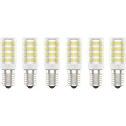 E14-LED-Leuchtmittel, 5 w (entspricht 50 w), Kaltweiß (6000 k), AC220–240 v, flimmerfrei, nicht dimmbar, 300 Lumen, CRI80, 6er-Pack – (Kaltweiß, 5 w)