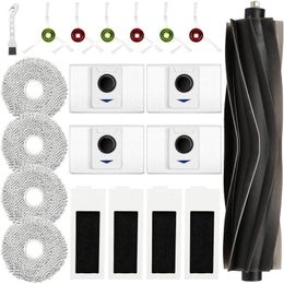 20 Stück Zubehör für ecovacs deebot T20 Omni / T20e Omni – 1 Gummi Hauptbürste, 4 Staubbeutel, 4 Wischtücher, 4 Filter, 6 Seitenbürsten, 1