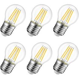 4W LED-Glühlampe E27 G45, entspricht 40W Glühlampe, 470Lm 2700K Warmweiß, Vintage-Edison-Glühbirne, nicht dimmbar, 6er-Pack [Energieklasse e]