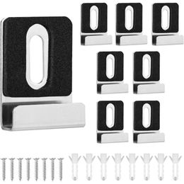 8-teiliges Metall-Spiegelklemmen-Set, Metall-Spiegelklemmen mit Schrauben, Gummi-Pads, Spiegelhalter für rahmenlose Montage, Wanddisplay, Fliesen,