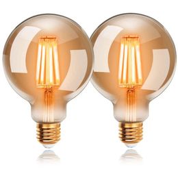 4 w Edison Vintage G80 LED-Leuchtmittel, Warmweiß 2200 k E27, entspricht 40 w Glühlampe, Retro-Glühlampe, Retro-Antik-Dekorationslampe, nicht