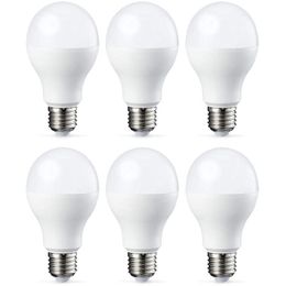 Set mit 6 LED-Lampen, Edison-Schraubsockel, E27, 18 w (entspricht 180 w), Kaltweiß, nicht dimmbare Intensität