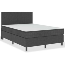 Boxspring-Bettgestell Grau Stoff 160x200 cm vidaXL