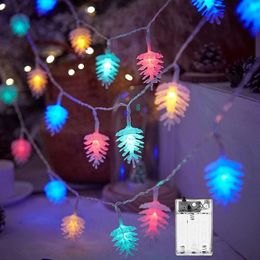 Tannenzapfen-Lichterkette, 6 m, 40 LEDs, Weihnachtsbeleuchtung für Weihnachtsbaum, IP44, wasserdicht, Mini-Innenbeleuchtung, Dekoration für Terrasse,