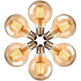 LED-Edison-Vintage-Glühbirne, G80 E27 4 w Vintage-Glühbirne, 2200 k gelbes Licht, Vintage-Glühbirne, entspricht 40 w Glühlampe, nicht dimmbar,