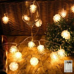 Tannenzapfen-Lichterkette, 6 m, 40 LEDs, Weihnachtsbeleuchtung für Weihnachtsbaum, wasserdichte Mini-Innenbeleuchtung, Dekoration für Terrasse,