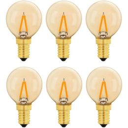 G40 Vintage Mini E14 LED-Glühbirne 1 w, bernsteinfarbene Edison-Ersatz-E14-Glühbirne 10 w für dekorative Lichter, Warmweiß 2200 k, nicht dimmbar,