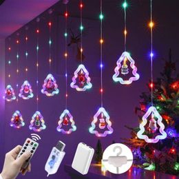 LED-Weihnachtslichter, 3 m LED-Weihnachtsdekoration, USB-Lichterkette mit Haken, weihnachtliche Fensterdekorationslichter, blinkende Lichter für