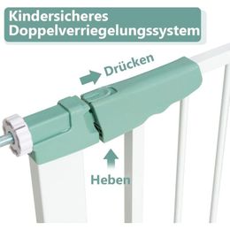 Costway - Türschutzgitter Baby 80-132cm, Treppenschutzgitter aus Metall ohne Bohren, Sicherheitsgitter Babygitter Druckmontage, automatisch schließen