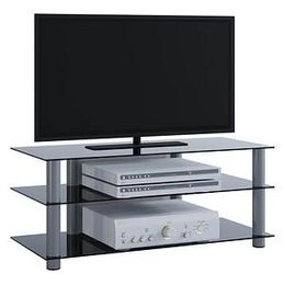 Vcm my media TV-Rack Zumbo silber, schwarzglas