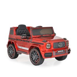 Moni Kinder Elektroauto Mercedes-Benz G63 AMG 002 Fernbedienung Hupe Gurt MP3 rot