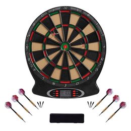 BEST Sporting Dart Set London Xtra mit 12 Dartpfeilen/Ersatzspitzen & Etui I Dartscheibe elektronisch im hochwertigen Set I elektronische Dartscheibe mit Zubehör I Dartautomat 8 Spieler