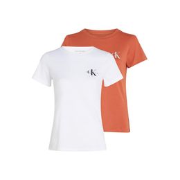Calvin Klein Jeans Shirt female Orange, White size L