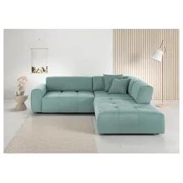 Ecksofa 3C Candy "Yoshy Komfortsofa, bequem und modern, hochwertige Verarbeitungsdetails", grün (sage), B:285cm H:74cm T:268cm, 85% Polyester, 15% Nylon, Sofas, Zwei verschiedene Sitztiefen durch verstellbare Rückenlehne, L-Form