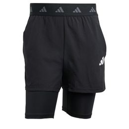 adidas Performance Sportshorts 'Gym+' Herren Gr&ouml;&szlig;e L grau / schwarz / wei&szlig;